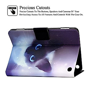 REASUN Case for All-New Amazon Kindle Fire 7 Tablet 12th Generation (2022 Release),Full Protection Folio Stand Cover with Auto Sleep/Wake Card Slots Case for New Kindle Fire 7 2022, Cat