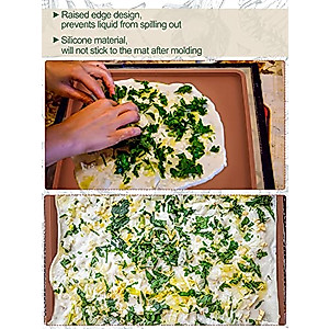 4PCS Silicone Dehydrator Mats with Edge - Silicone Sheets Compatible with Cosori CP267-FD, Nonstick Silicone Tray Liner, High Temperature Resistance Reusable for Fruits Meat Vegetables Herbs