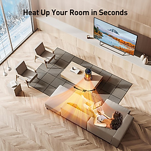 TRUSTECH 17" Tower Space Heater, 70° Oscillating Portable Heater with Thermostat & Remote, 1500W Electric Heater for Indoor Use, 12H Timer, 2 Modes, Safe & Quiet PTC Ceramic Heater for Bedroom, Office