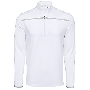 Callaway Men's Weather Series ¼ Zip Mock Neck Pullover For Men, Extended Sizes, Men’S Performance Apparel (Sizes Small-4Xl Big & Tall), White, 4X-Large