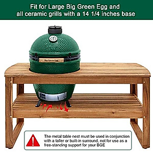 Quantfire Grill Stand Table Nest for Large Big Green Egg, Big Green Egg Accessories Kamado Grill Table Nest Stand