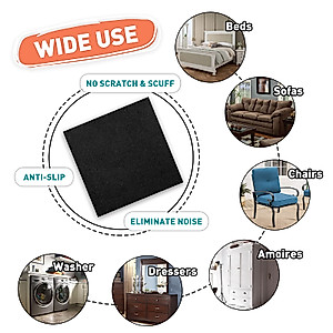 12" x 12" x 1/8" Thickness Adhesive Black Felt Sheets Sticky Felt Fabric Pads for Art and Home Making (8 Pieces)