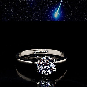 Kingsway Jewelry Moissanite Ring 6mm Wedding Band Set for Him and Her – Luxurious 3-Piece Promise Rings for Couples – Great for Daily Wear with Real Muonionalusta Meteorite & Purple Koa Wood Inlay