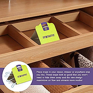 ECOTASTIC Clothing Moth Traps - 11 Count - Foldable Moth - Eco-Friendly Hassle Control - Pheromone Technology - Closet Mothballs - Wood/Carpet/Clothes