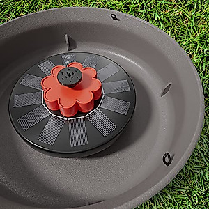 Solar Bird Bath Fountains, Bird Bath Bowl with Solar Fountain Pump, Solar Powered Water Fountain Combo Set with 4 Water Spray Types for Outdoor Garden Yard Patio Lawn (Hanging Style)