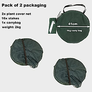 Pop up Gardening Net Cover,36x36x39 inch Pack of 2,Pest Guard Cover for Vegetables Fruits Durable Plant Gardening Net, Pop-Up Chicken Pen for Small Animals Outdoor Run and Pet Enclosure