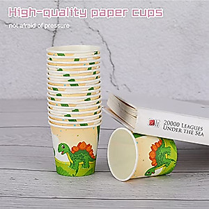 Dingion 1000 Pack 3 oz Bathroom Cups Small Paper Cups Disposable Mouthwash Cups Cute Paper Cups Espresso Cups Disposable Cups for Bathroom, Office, Party, Coffee, Water, Juice, Dinosaur Style