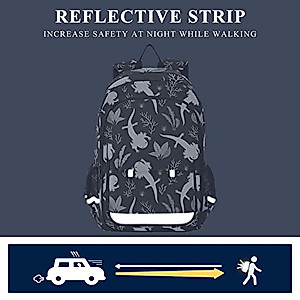 Glaphy Vintage Axolotl Fish Pattern Backpack Lightweight Laptop Backpack School Bag Student Travel Daypack with Reflective Stripes