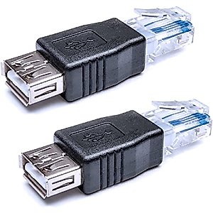 Ethernet to USB Adapter, 2 PCS USB to Ethernet Adapter, RJ45 Ethernet Male to USB Female Converter, USB to RJ45 Adapter 10Mb/100Mbs Network Connector for Laptops Computers