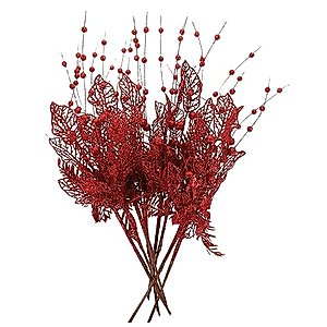 BESTOYARD 8pcs Decor Berries Artificial Floral Picks DIY Berry Adornment Artificial Berry Stem Fake Berry Christmas Tree Picks Artificial Berry Picks Christmas Picks Resin Branch Plug-in