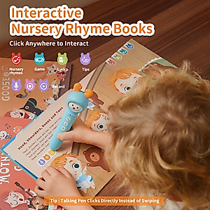alilo Learning Educational Toys for Toddlers 2-3-4-5-6, Interactive Reading Pen Set for Kids, with 3 Learn to Read Books for Kids, 100 Talking Flash Cards, 540 Recording Stickers, Alphabet, Music Card