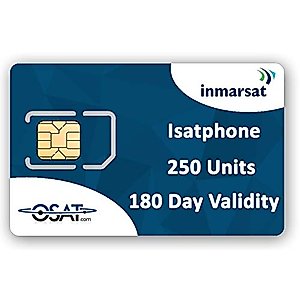 OSAT Inmarsat IsatPhone Prepaid SIM Card with 250 Units (167 Minutes) Valid for 180 Days