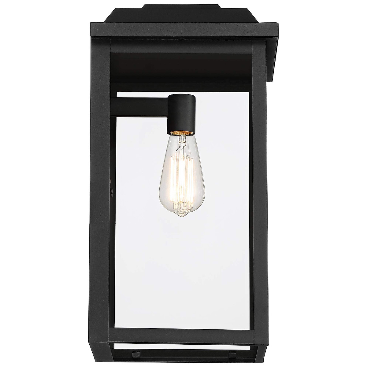 John Timberland Eastcrest Modern Outdoor Wall Light Fixture Textured Black 18 1/2" Clear Glass Panels for Exterior Barn Deck House Porch Yard Patio Outside Garage Front Door Garden Home Roof