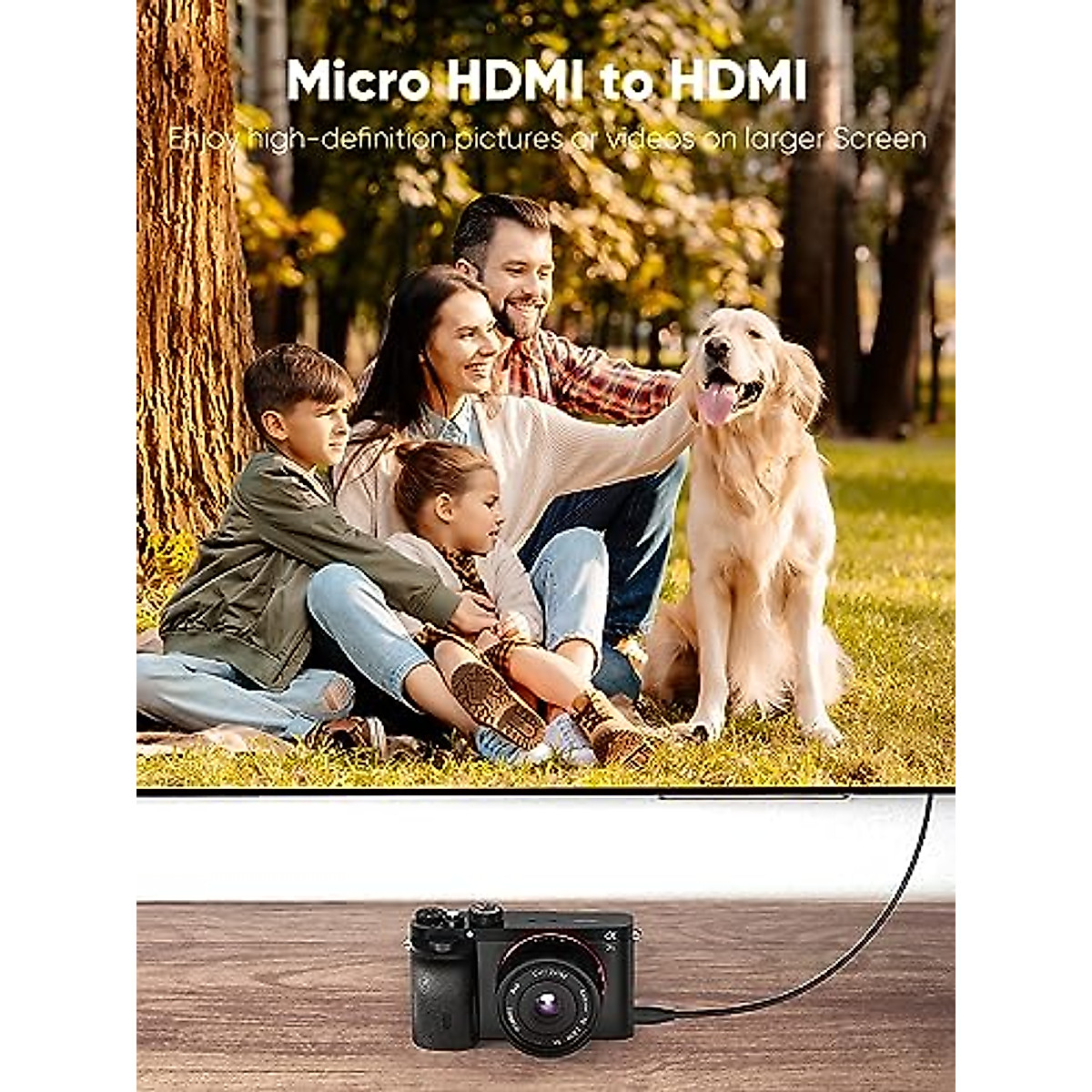 CableCreation 4K Micro HDMI to HDMI Cable Adapter, 4K 60Hz Ethernet 3D Audio Return, Compatible with GoPro Hero 7/6/5, Raspberry Pi 4, A6000, A6300, Nikon Camera, Yoga 3 Pro, Yoga 710, 3ft