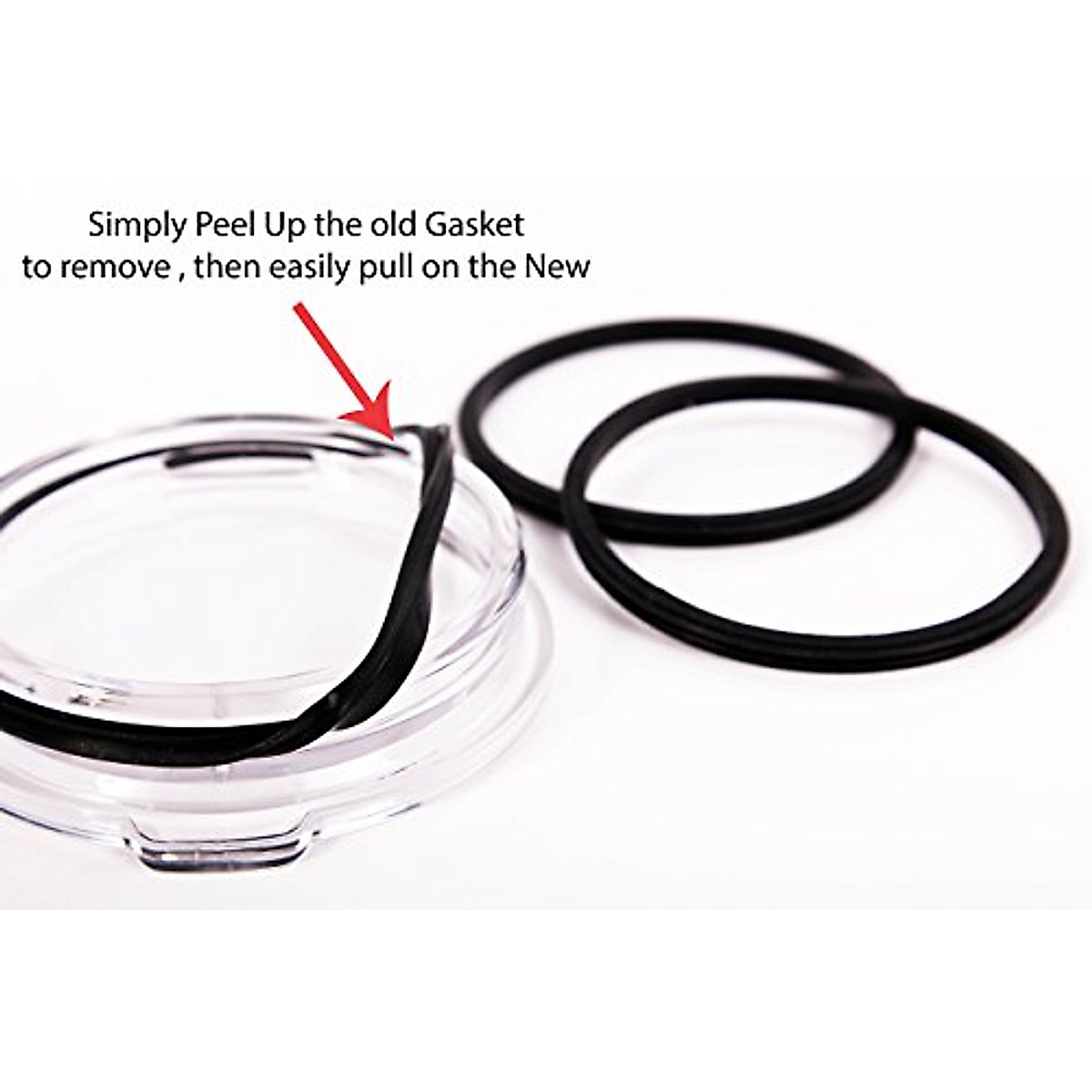 2 Pack Replacement Rubber Gasket Seal Ring 30 oz Tumbler Vacuum Stainless Steel Cup Flex Spare Yeti Ozark Trail Rocky Mountain Top Lid CocoStraw Brand (2 Pack Gaskets - 30oz)