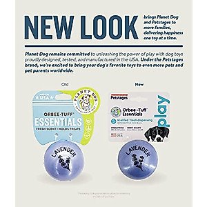 Planet Dog Orbee-Tuff Essentials Lavender Scented Interactive Dog Ball Treat Dispenser Toy, Purple