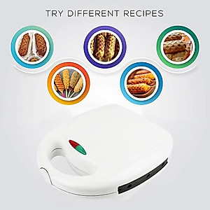 Corn Dog Maker，Hotdog Waffle Maker，6 Hot Dog Capacity ，Perfect for Hot Dogs on a Stick, Cheese Mozzarella Sticks，Easy to Use Electric Nonstick Baker For Summer BBQ Parties