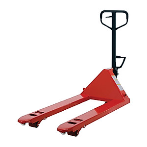 Vestil PM5-2748-FP Wheel Nose Pallet Truck with Foot Pedal 27 in. x 48 in. 5500 Lb. Capacity Red