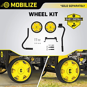 Champion Power Equipment 40065 Wheel Kit with Folding Handle and Never Flat Tires, for 2800-4750-Watt Generators, Black