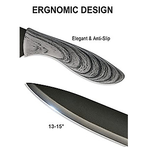 EUNA 5 PCS Kitchen Knife Set with Multiple Sizes, [Ultra-Sharp] Chef Cooking Knives with Sheaths and Gift Box, Chef Knife Set for Professional Multipurpose Cooking with Ergonomic Handle