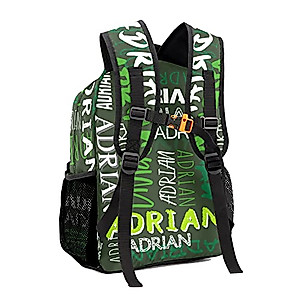 ZAACUSTOM Personalized School Backpack with Name Text, Stylish Custom Bookbag for Kids Boys Girls, Waterproof Elementary Customize Book Bag with Adjustable Shoulder Straps, 1 Pack