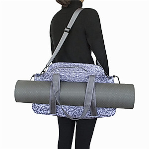 Formva Yoga Mat Bag Large Yoga Mat Tote Sling Carrier Shoulder Bag Carryall Tote Fits Mats Multi-Functional Durable Sport Gym Storage Bag with Pockets and Yoga Mat Strap, Purple