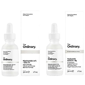 Hyaluronic Acid with 2% + B5 (30ml) and Niacinamide 10% + Zinc 1% (30ml) Bundle Face Care Set