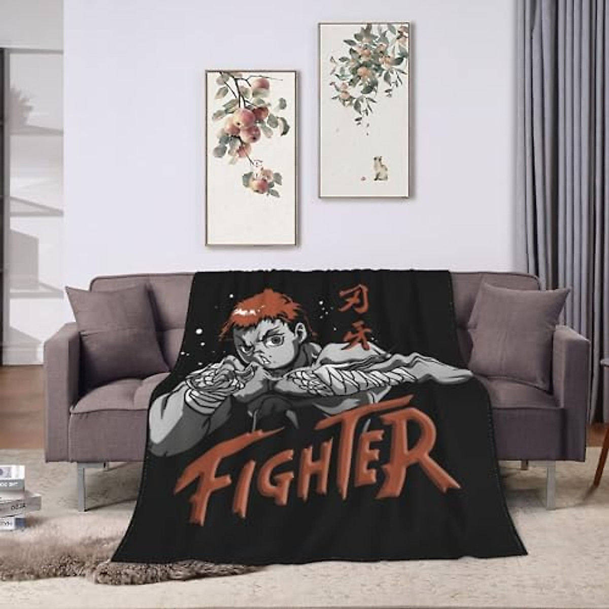 Anime Baki The Grappler Flannel Blanket Comfortable Fleece Blankets for Sofa Chair Bed Home Cars Ornament 80"X60"
