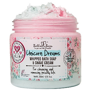 Bella & Bear Unicorn Dreams Whipped Bath Soap, SLS Free, Paraben Free, Cruelty-Free, Vegan Body Wash And Shave Cream, 6.7oz mango & pineapple with a hint of vanilla