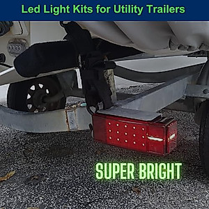 Serlainxin Boat Trailer Lights, Waterproof Trailer Lights Kit, Brake Running Tail Turn Signal License Plate, Heavy Duty Submersible Rear Lights for Trailers, Truck, Marine Boat