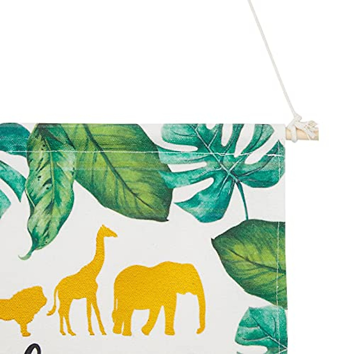 Sparkle and Bash Custom Safari Baby Shower Decorations Canvas Welcome Sign with Sticker Sheets (3 Pieces)