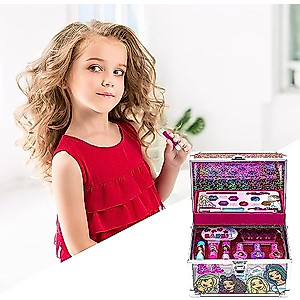 Barbie Movie Kids Makeup Kit for Girls, Real Washable Toy Makeup Set, Barbie Gift, Play Makeup and Pretend Play Toys Ages 3 4 5 6 7 8 9 10 11 12