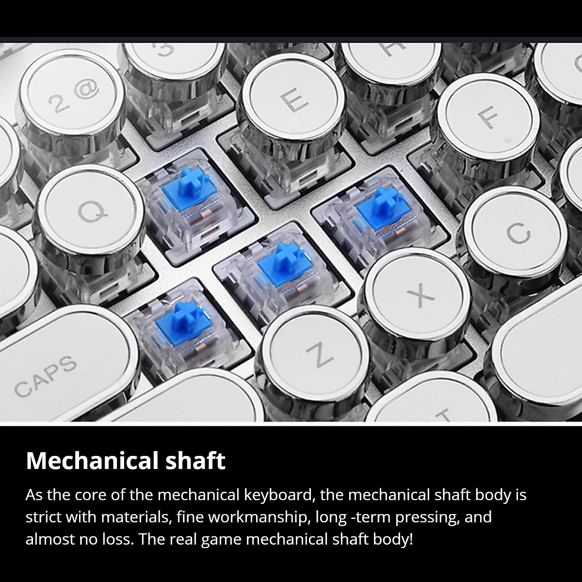Retro Mechanical Gaming Keyboard Rainbow Backlit , Punk Vintage StyleDustproof Mechanical Ergonomic Keyboard with 104 Keys for Computer Game Enthusiasts Home Office Use