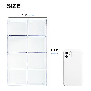 carrotez Makeup Organizer, Drawer Organizer, 8 Grid Plastic Storage Organizer, Clear Plastic Compartment Organizer for Makeup, Jewelry, Accessories