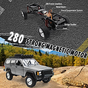 Leopmase RC Rock Crawler,1:12 Scale Remote Control Car, 4x4 Offroad Crawler Remote Control Truck for Adults, Waterproof Outdoor RC Hobby Grade Car, W/Light All Terrains Vehicle Kids Age 8-13 Gifts