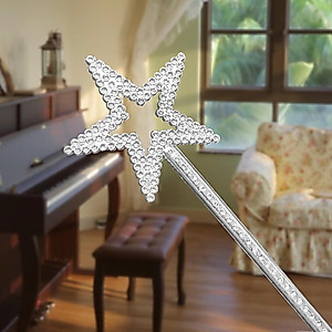Silver 13 Inches Fairy Wand Star Wand Magic Wand Princess Wand for Kids Women Man…