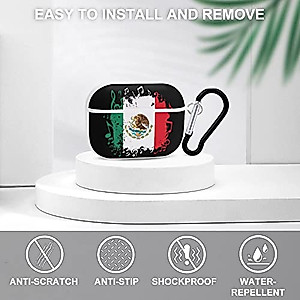 VINISATH Musical Mexico Flag Compatible with AirPods Pro Case Cover Keychain Portable Shockproof Airpod Cases Accessories Protective for Women Men Girls Hard Headphone Apple