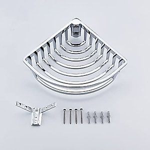 Bathroom Corner Shower Caddy, Triangle Wall Mounted Shower Shelf Corner Shower Basket Caddy,Drilling Kitchen Racks Shower Organizer for Bathroom,Toilet, Dorm, Kitchen,Chrome