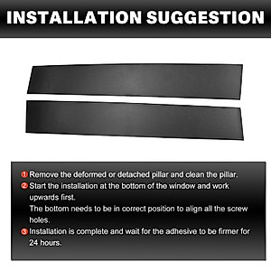 USTAR Black B Pillar Trim Molding Fit for Chrysler Town Country 2008-2016 Dodge Grand Caravan 2008-2020 926-446 5020664AD 5020664AC 926-445 Left Right Pair