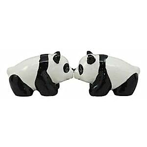 Set Of 1 Ceramic Giant Panda Bears Salt And Pepper Shakers Holder Figurine