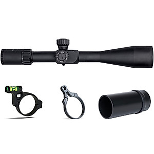 Monstrum G3 6-24x50 FFP Rifle Scope | Rifle Scope Level Bubble | 30 mm Diameter | 44-A Throw Lever | SS-H Scope Sunshade | Bundle