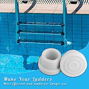 Fosenlion Pool Ladder Bumper, Inground Ladder Pads Fits 1.9 inch Ladder Tube, Rubber Ladder Bumper Anti Slip That Enhance Safety and Comfort for Your Pool Experience, White (2 Pack)