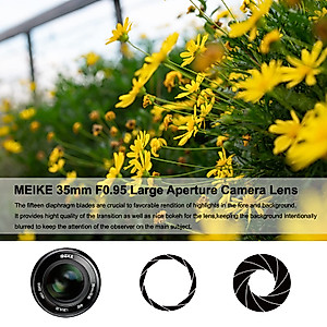Meike 35mm f0.95 RF-Mount Fixed Manual Focus Lenses Large Aperture APS-C Lens Compatible with Canon EOS-R EOS-RP R5 R5C R6 R7 R10 Mirrorless Camera