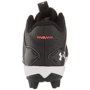 Under Armour Baby Boys Leadoff Mid Junior Rubber Molded Cleat Baseball Shoe, (001) Black/Black/White, 13 Little Kid US