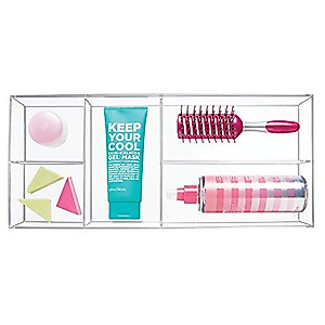 iDesign Clarity Wall Mount Nail Polish Storage Rack with 3 Shelves for Bathroom, Closet, Bedroom, Set of 1, Vanity Tray,42400