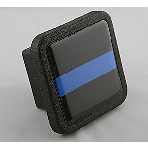Reflective Trailer Hitch Cover Tube Plug Insert (Fits 2" Receivers, Thin Blue Line)