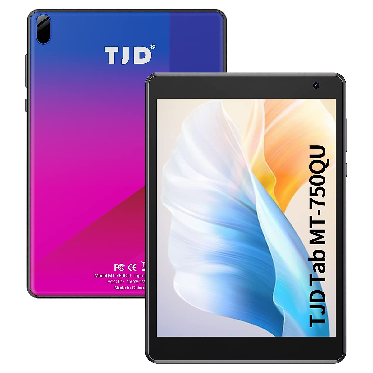 TJD Tablets Android, 7.5 Inch Tablet, 1440x1080 IPS Display, 2GB RAM 32GB ROM, 2MP+5MP Dual Camera, Quad-Core Processor, Wi-Fi Bluetooth Google Certified with Tablet Case