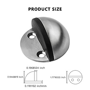 Techoln 4 Pack Door Stoppers, 3M Adhesive Door Holder Door Stop, Stainless Steel Door Stop for Home Hotel, Snowboard Hanger, No Need to Drill Floor Door Stop