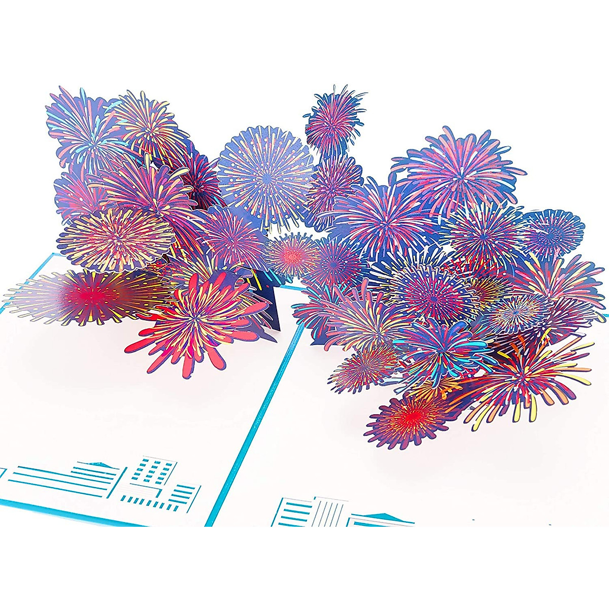 PopLife Fireworks 3D Pop Up New Years Card - NYE Popup, Happy Birthday, Independence Day Fourth of July, Congratulations Card - Fold Flat for Mailing - for Son, for Daughter, for Friend, for Co-worker