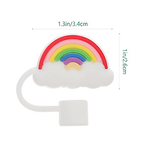 VALICLUD 2 Pcs Creative Cloud Shape Straw Plugs Dust- Proof Funny Straw Caps (Red White) Party Decor